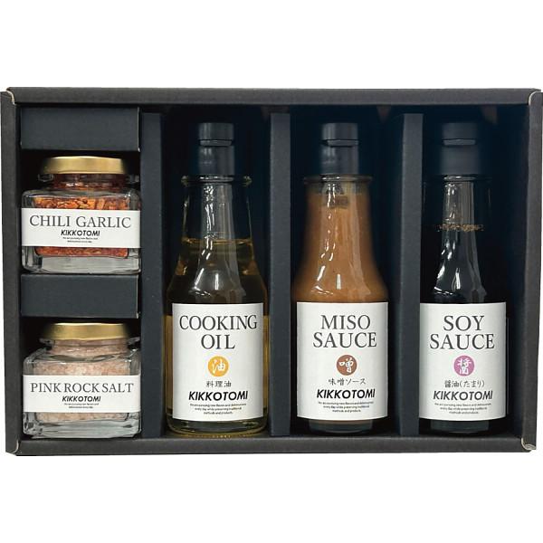 ●商品内容 クッキングオイル60g・味噌たれ70ml・たまり醤油70ml・唐辛子ガーリック20g・ピンク岩塩45g×各1●パッケージサイズ：21.5×15×5.5 cm 940g ●賞味期限：製造日より365日  内祝い 快気祝い 出産内祝...