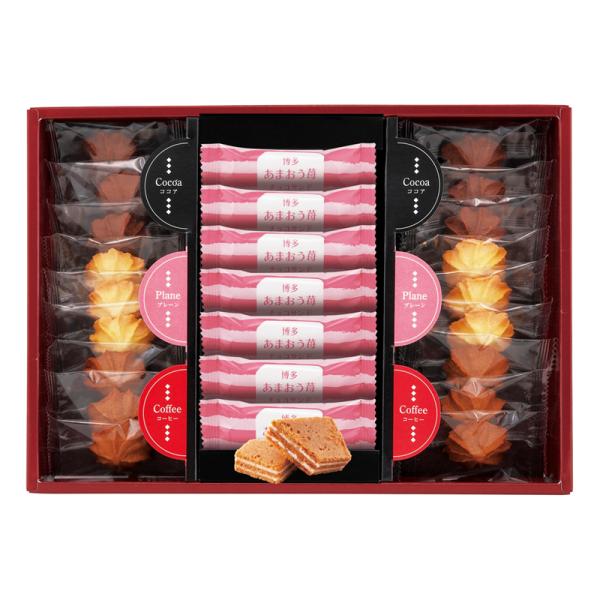 ●商品内容 はかたあまおう苺チョコサンド×7・絞りクッキー(ココア・プレーン・コーヒー)各6  【卵・乳成分・小麦】 ●パッケージサイズ：箱210×295×45mm ●賞味期限：製造日から180日間  内祝い 快気祝い 出産内祝い ギフト ...