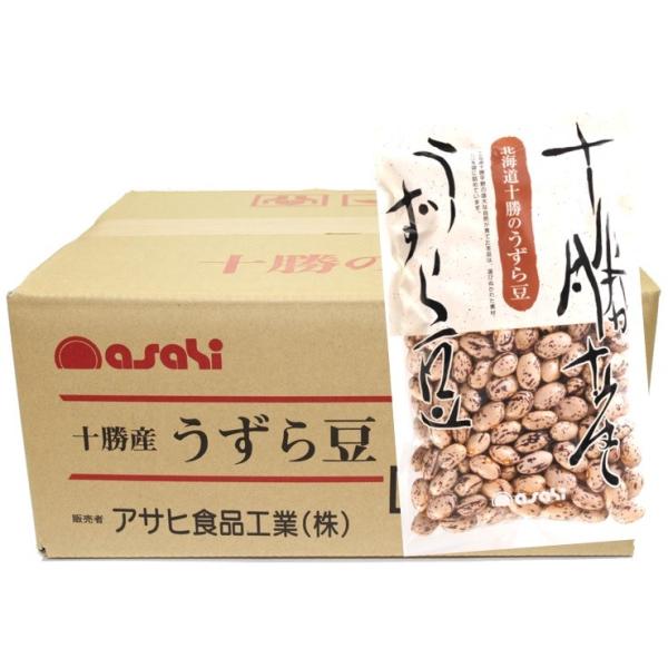 ★アサヒ食品工業株式会社が製造した十勝産うずら豆です。うずらまめの名は種皮の模様が鶉（うずら）の卵に似ていることに由来します。淡褐色の地に赤紫色の斑紋を持ち、円筒形をしています。うずらまめは、煮豆や甘納豆の原料として用いられています。豆類に...
