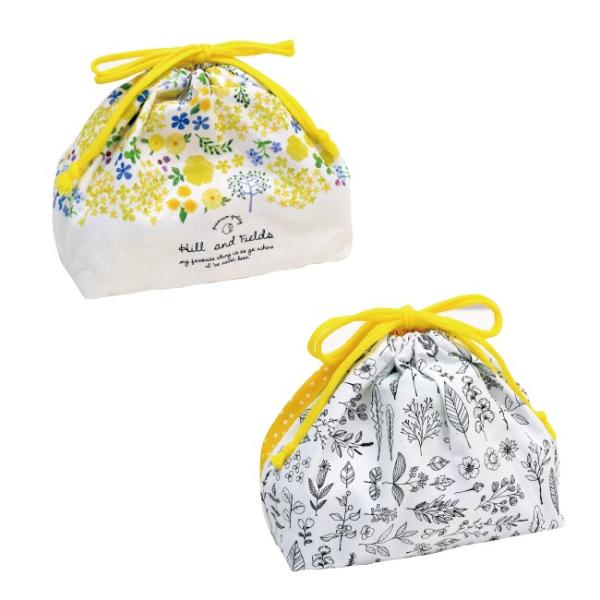 ◆商品名：Hill and Fields ランチ巾着◆サイズ：約170×275×100（マチ）mm◆素材：【本体】綿100％　【ヒモ】アクリル100％◆原産国：日本◆注意点：※この製品は色落ちする場合がございます。他の商品と一緒に洗濯しない...
