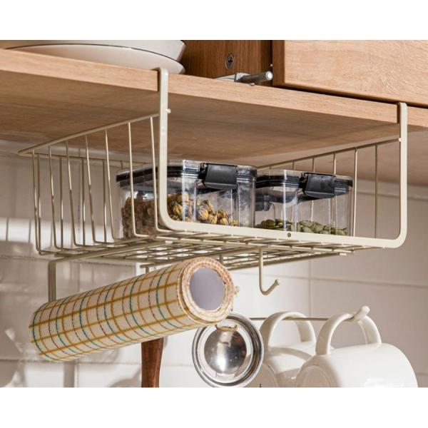 説明： 戸棚下収納ラック キッチンシンク上の戸棚に設置できる差し込み吊り下げ式の収納ラック キッチン用品の整理整頓に便利 省スペース収納 ネコのシルエット入り カテゴリー： インテリア?収納/キッチン収納/収納ラック頻繁に使うラップやペーパ...