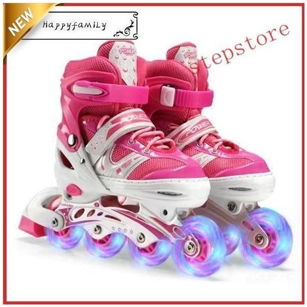 商品情報インラインシューズ誕生日、子供の日などのプレゼントとしてビッタリです♪材質：PP・PVC・PU・PE・TPR・ナイロンS（足の長さに合18.5-21.5cm） ←3-7歳向けM（足の長さに合21.5-24.5cm） ←6-11歳向け...