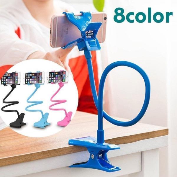 曲がったり伸び縮みさせて使用できるアーム式スマホスタンドです。テーブルやベッドなど挟める場所ならどこでも取り付け可能！８種類のカラーからお選びください。サイズについて長さ：約60cm素材について合金、プラスチックカラーについて生産ロットによ...
