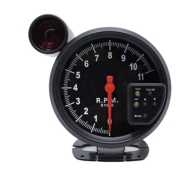 5インチ RPMゲージ 11000 タコメーター ステッピングモーターメーター シフトライト付き 1-10シリンダー車用製品説明：電源投入時のセルフテスト。ステッピングモーターには、高品質の黒/白アルミニウムベースのプラスチックレンズ製の5...
