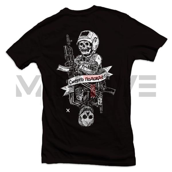 【発売日：2023年08月22日】DECAY Tシャツキリル文字は "DEATH CAN WAIT "を意味しています。製品詳細・プレミアムアスレチックスリムフィット・4.3オンスの綿100％の黒のTシャツUSサイズとなります。＊BRDのT...