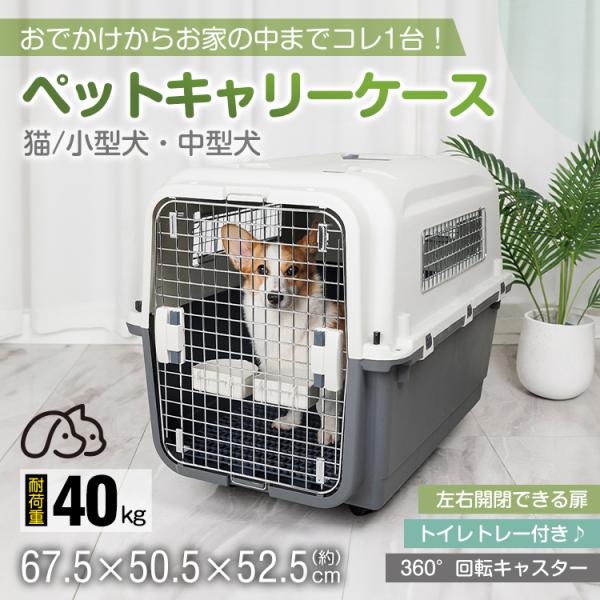 【発売日：2024年03月21日】ペットキャリー キャリーケース キャリーバッグ■おでかけからお家の中までコレ1台！公共交通機関の利用時や避難時に便利です。■頑丈なハードタイプなので外からの衝撃に強く、安定感抜群です。■取り外し可能の扉は、...