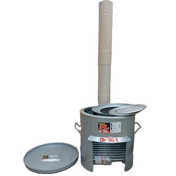 かまどの材質：スチール表面処理：静電焼付塗装　煙突：スチール、ホーローびき重量：9kg鍋受け3個セット・サイズ:(外側)外径31cm/内径23cm、(中)外径27cm/内径16.5cm、(内側)外径23cmカマド36型、38型用の灰受けです...