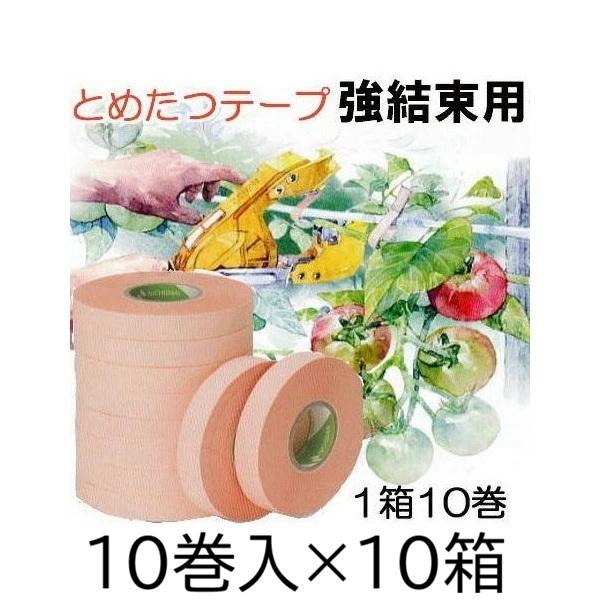 専用のとめたつテープは針がいらない、1巻30Mで約300回の連続作業が可能です。とめたつテープシリーズ中、最も強い結束力。トマトの誘引結束に最適です。スマートフォンからご注文の際は、パソコン版商品説明もご確認ください。
