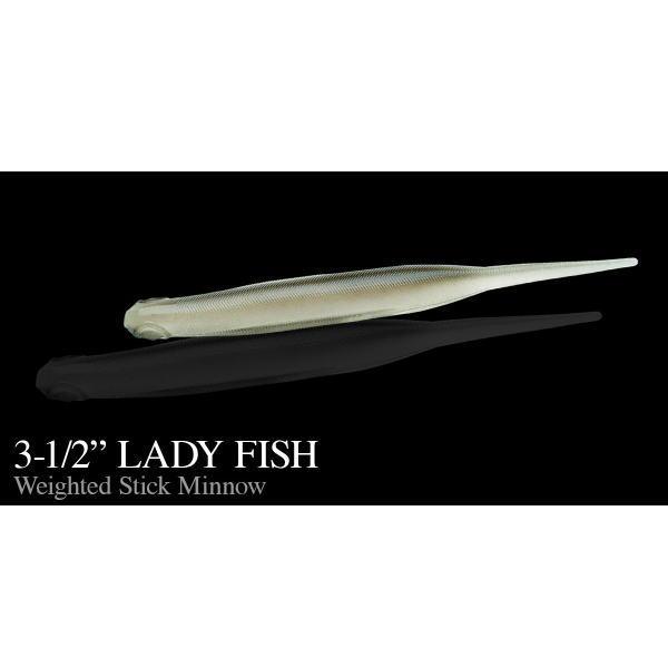 「3-1/2”レディーフィッシュ」ノーシンカー系の釣りで抜群の効果を発揮するレディーフィッシュ。そのアクションを継承しつつベイトフィッシュが小さな状況やタフコンディションんいも対応するのが「”3-1/2"レディーフィッシュ」。独特なテーパー...