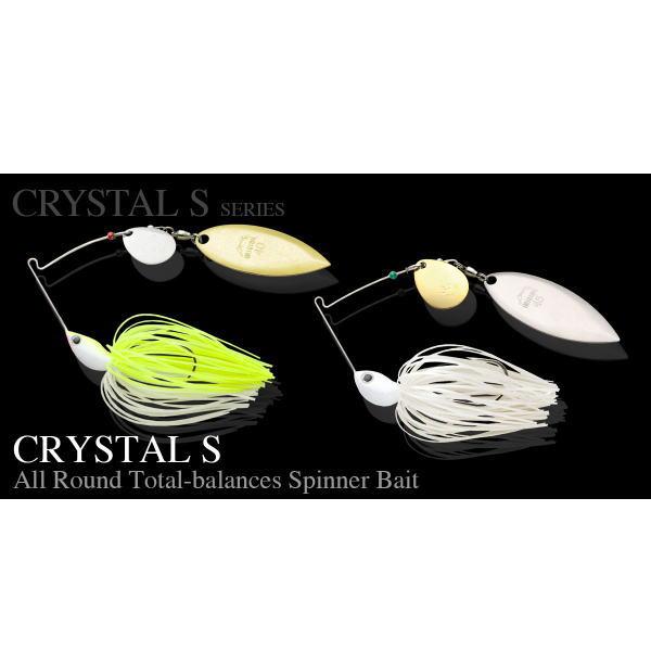 1/2oz.　Tandem Willowleaf Blade ( 35 / 45 )+Bend Arm「クリスタルS」　 釣れるスピナーベイトの名を不動もものとしたオリジナル「クリスタルS」“V”ブレードのアクションをロスなくヘッドへ伝える...