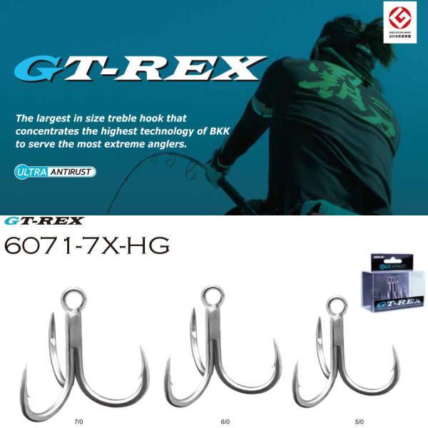■入数♯6/0　5♯7/0　4 GT-REXは最大級のGT・マグロを仕留める為に開発されたルアー専用トレブルフックです。設計では最強のワイヤー開発から始まり、フックアップ率、貫通力、防錆力、全てを極限まで高めるBKKのテクノロジーを採用して...