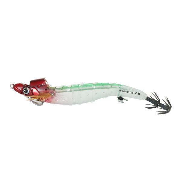 ■サイズ　2.8号イワシ、キビナゴといった小魚、魚の切り身、鶏のササミなどいずれの餌でも片端部が収まる構造を採用した餌巻きスッテ。 餌とエギが一体化した美しいシルエットを生み出します。 この構造はこれまでの餌巻きでありがちな小魚餌の頭折れ、...