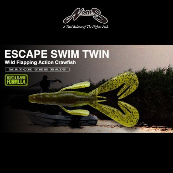 ■サイズ：3・1/4インチ■1パック：6本入り水かきの強いバタバタフォールによってサスペンドバスを攻略するのが「エスケープ スイムツイン」。メインのツインアームには独自のサイドウォール形状アームマウントを導入。これにより5g程度のライトウエ...