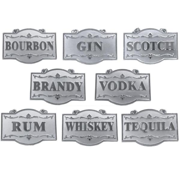 【発売日：2017年08月31日】高級シルバーメッキのタグデカンタそれぞれのプレートは、サイズ2.36インチ、高さ1.57?調節可能チェーンはクラスプ簡単に配置するためにデカンタ。セット内容：ブルボン、ブランデー、ジン、ラム、ウィスキー、テ...