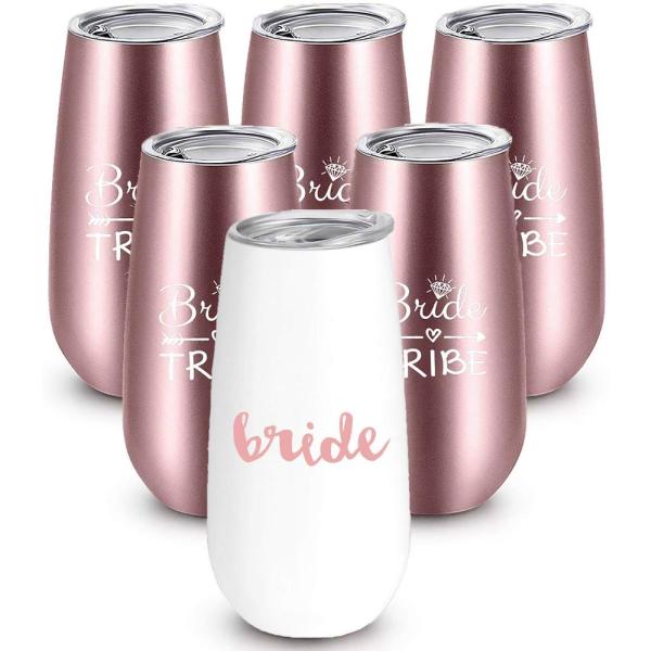 【発売日：2019年09月30日】SHOWER HER WITH CHAMPAGNE - These adorable bride tribe champagne flutes are the cutest bridesmaid gifts...