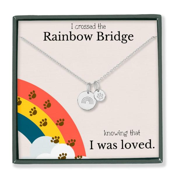 PET MEMORIAL GIFTS A beautiful necklace in memory of a beloved pet who has crossed the rainbow bridge. We will never for...