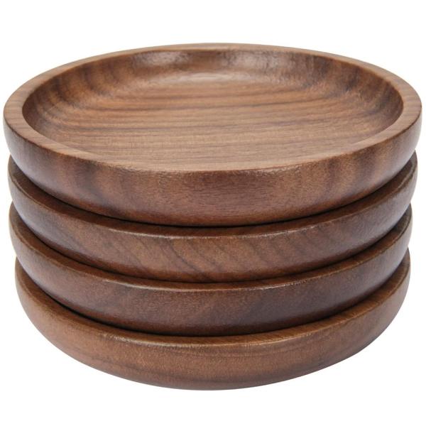 【発売日：2021年05月26日】HIGH QUALITY AND RESUABLE - Wooden coasters set are made of 100% natural Walnut wood which is so solid ...