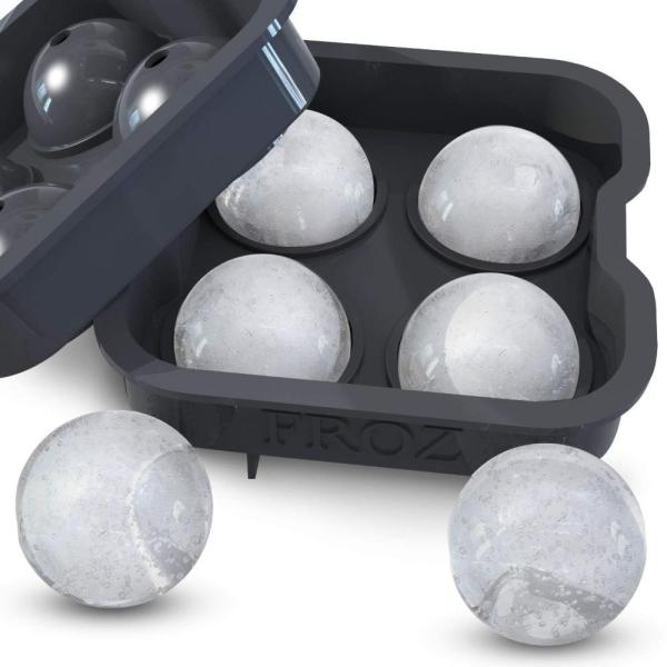 【発売日：2013年12月11日】Froz Ice Ball Maker - Novelty Food-Grade Silicone Ice Mold Tray With 4 X 4.5cm Ball Capacity