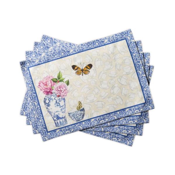 【発売日：2017年02月18日】フランス製綿100洗濯機洗い可パッケージ内容??4プレースマットこのデザインでキッチンやテーブルリネン製品と調整を超えた場合インド製