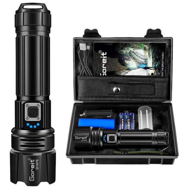 【発売日：2022年02月11日】20000 LUMEN LED FLASHLIGHT Goreit flashlights high lumens utilizes upgraded XHP70.2 LED which is stable...
