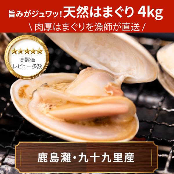 (ご注文前にご一読ください)細心の注意をはらっておりますが、漁場の天候などの影響で、ごくまれに、注文承諾メール後に、お届け日の変更をお願いする場合がありますので御了承をお願いいたします。（商品名）　天然はまぐり（内容量）　4kg（産地）　　...