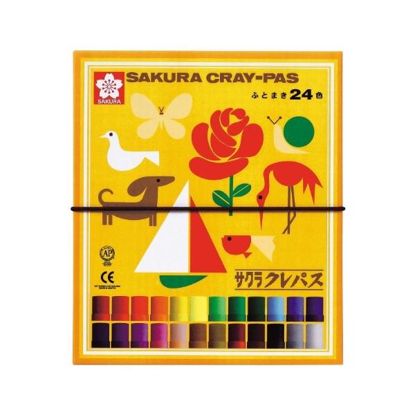 サクラ クレパス太巻（24色） バンド付 10013558 - 画用筆、鉛筆類