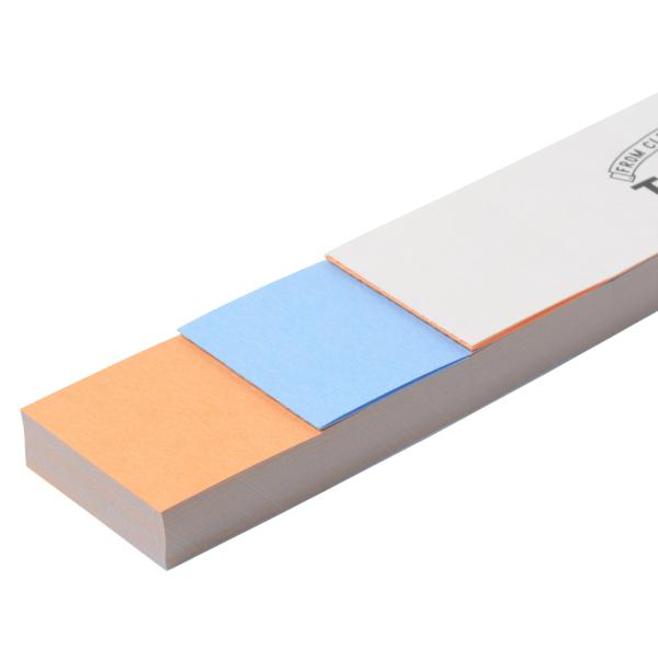 ミシン目が入って好きなところで切り取りができる折ってっ畳んでポケットに入れても形が崩れない便利なメモ。TO DO リストとして毎日ポケットに入れて終わればちぎって捨てる達成感は格別です。千切れる折れる畳める、折って立てれば可愛く自立します。