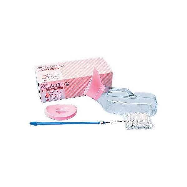 【メーカー・ブランド】浅井商事【サイズ・規格】10.5cm×32.2cm×14cm　1100cc　女性用尿器【材質】本体：塩化ビニル樹脂、フタ：ポリプロピレン、口輪：ポリプロピレン、ブラシ：ナイロン、柄：ポリプロピレン【耐熱温度】本体：60...