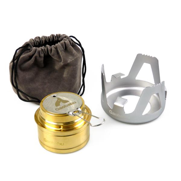 GaobabuアルコールバーナーDEEPタイプ(深型)＋五徳ベース＋収納袋　以上3点のお得なセット販売です。アルコールバーナーは長時間燃焼出来るタンク深型タイプです。（タンクの直径は従来と同じで約10mm深くなっています）お出かけ先でのティ...