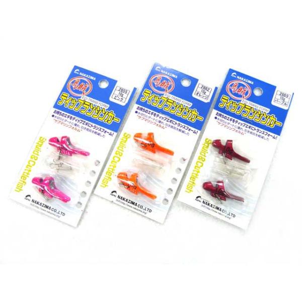 お持ちのエギをティップラン用にトランスフォーム。水切り・ダートに優れた形状。引き抵抗も軽減。軟質仕様の為エギの形状に合わせて自由自在。※曲げる強度や頻度により磨耗しますのでご注意下さい。