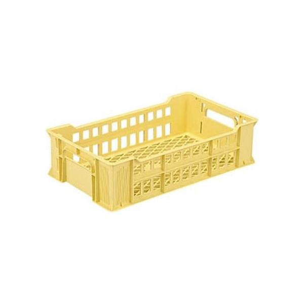 ●外　寸：500 × 290 × 133 mm   ●内　寸：476 × 266 × 124 mm   ●有効内寸：471 × 261 × 117 mm  ●色　相：YE ●材　質：PP ●圧縮荷重：-●出荷単位：10 ●底面形状：OA(斜...
