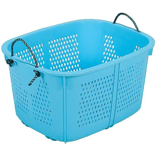 本州送料無料 離島都度見積 個人宅配送・代引き不可●万丈篭1型  ロープ付●外寸  640×515×327mm●内寸  590×465×310mm●有効内寸 503×378×310mm●色相  ライトブルー、オレンジ●材質  PP ポリプロ...