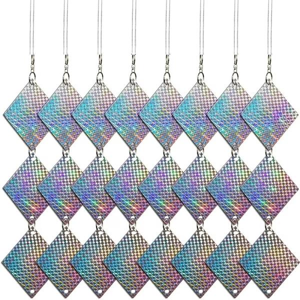 24個 鳥よけグッズ 鳩よけ カラス対策 ツバメよけ 高強度 両面反射 360度回転 厚手素材 カラスよけ 鳥防止グッズ