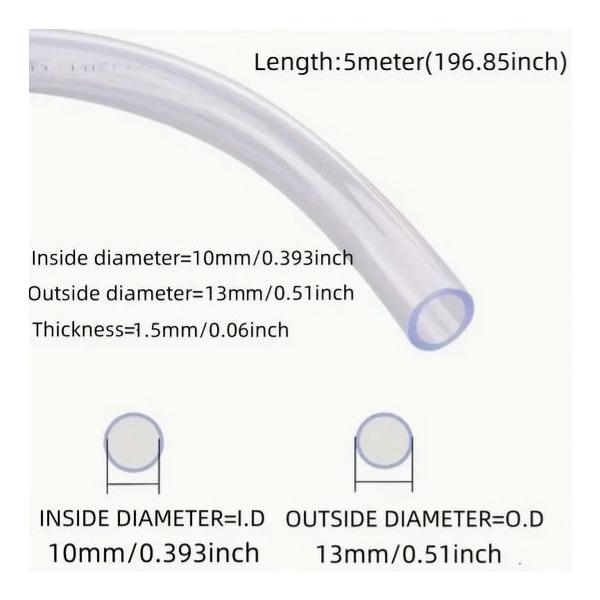 水中ポンプ、研究所、水槽、庭園用の高弾性プラスチックパイプ、5メートルの柔軟なPVCチューブ