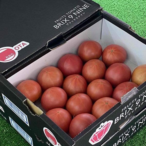 「ブリックス」は糖度、「ナイン」はそのまま９！ 糖度９度以上のフルーツトマトです。子どもでも喜んで食べられる甘く厚い果肉とコクのある味わいです。群馬県産、約１キロ（11個〜20個）入り。