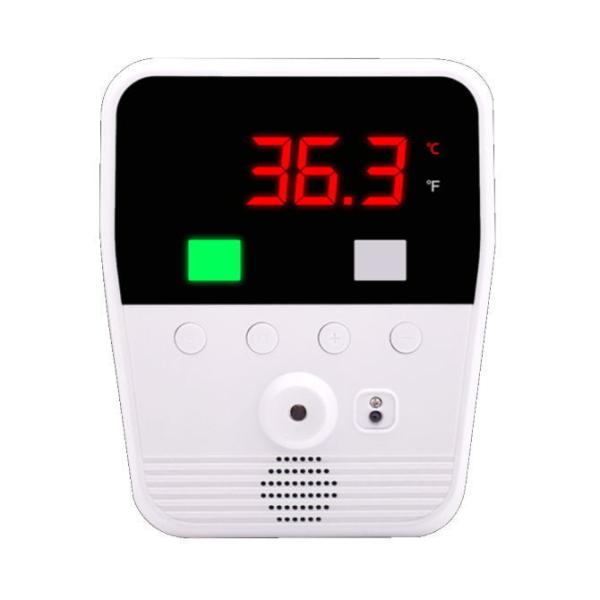 高さ15cm幅12cmのコンパクトサイズだからかさばらずに設置可能37.5℃以上で赤いランプ点灯しビーブ音が鳴ります。触れずに瞬時に計測できるので、建物の入り口など人の往来が多い場所で活躍します！サイズ・容量本体：約15*12*3.2cm付...