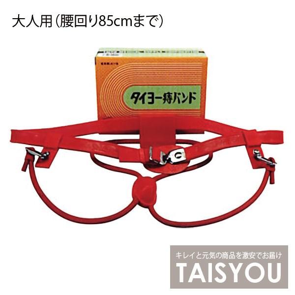 タイヨー痔バンドです。脱出押さえ玉部は半球形として移転防止のため下部が扁平で押し圧部分は卵形になっていますので患部にむりなく密着し、じゃまにならず知らず知らずの間に快方に導きます。脱肛部を脱出押さえ玉（半球形）で押さえ、肛門内部に押し込み正...