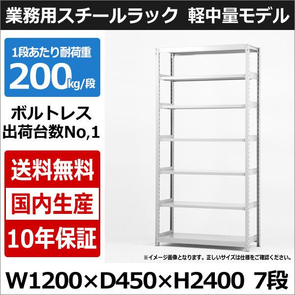 太陽設備のスチールラックは組立らくらく！高さ・横幅・奥行など、スペースに合わせたサイズ選びが可能！シェルフ・書棚として、倉庫やガレージ、ベランダやキッチンなど様々な場所で活躍出来ます。・収納棚 軽中量ボルトレスラック 横幅120×奥行45×...