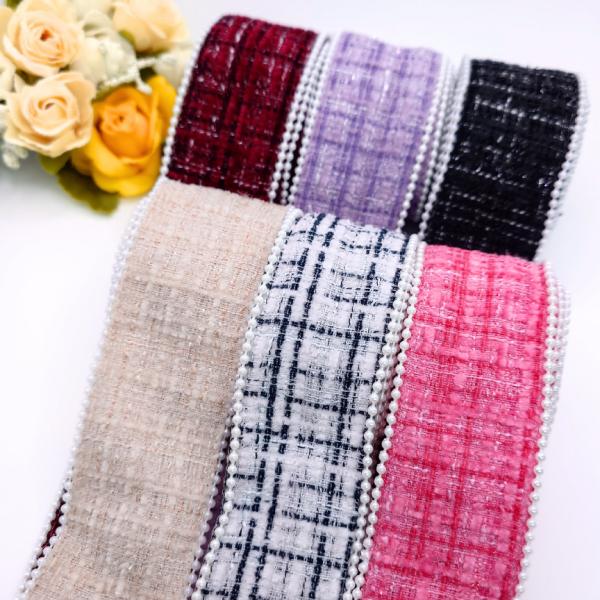 幅：約38mm数量１＝1m＊サイドパールに抜けが見られることがあります。これらは良品とさせていただきます。＊クリックポストは【9mまで】入ります。10m以上のご注文は送料を200円×口数分に変更いたします。＊複数ご注文いただいた場合は可能な...