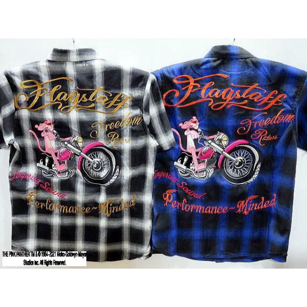 Flag Staff XPINK PANTHER アメカジ 半袖シャツ 総刺繍 ピンク