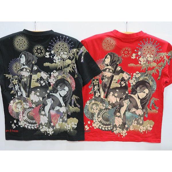 抜刀娘　穂乃花＆結愛 番傘花火 半袖Tシャツ　絡繰魂【素材】綿100％ 【サイズ】M：着丈63cm 肩幅46cm 袖丈20cm 身幅50cmL：着丈65cm 肩幅48cm 袖丈22cm 身幅52cmXL：着丈68cm 肩幅52cm 袖丈23...