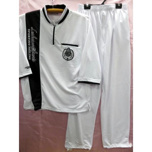 レシュロンスポーツ  ７分袖  上下セット　LESHURON SPORTS【サイズ】M:（上）着丈71cm　肩幅51cm　袖丈40cm　身幅58cm（下）総丈109cm　腰囲〜85cm　股下79cm　腿幅30cmL:（上）着丈73cm　肩幅...