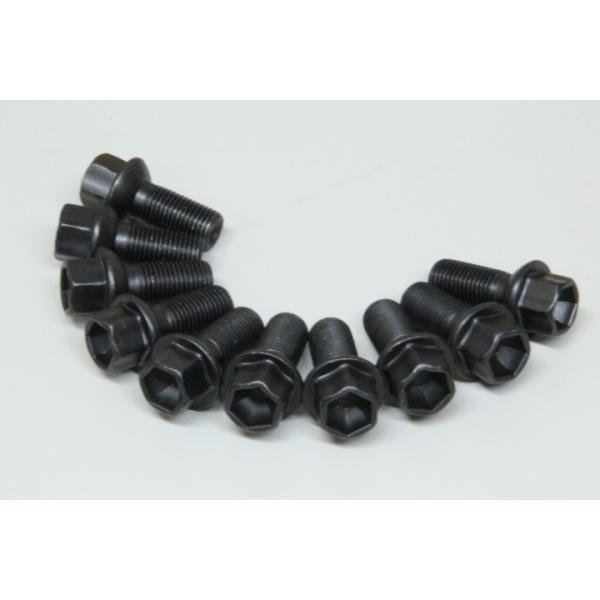 純正 ホイールボルト 10本M14 ピッチ1.5 球面首下27mm ブラック