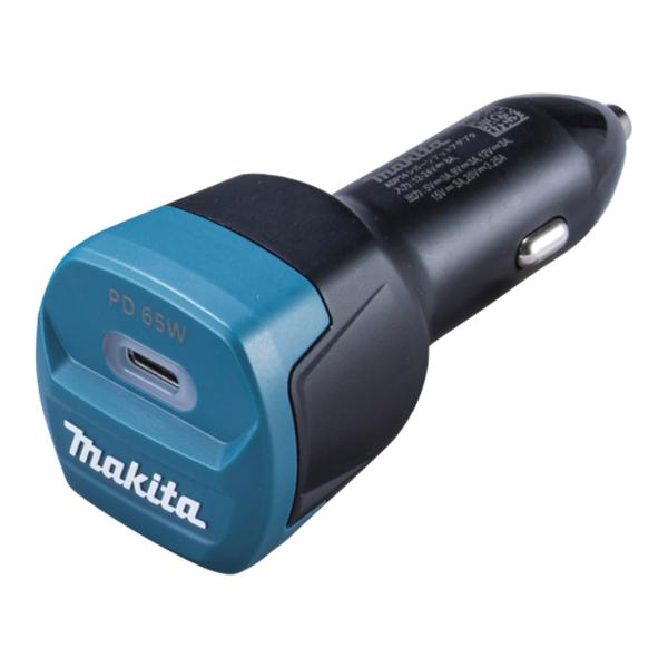 マキタ 18V/14.4V自動車用充電器DC18SJで使用する、シガーソケットアダプタです。車のアクセサリーソケットに接続し、USB Type-CからUSB-PD給電を行います。出力はUSB-PD 65W(max.)、入力は直流12-24V...