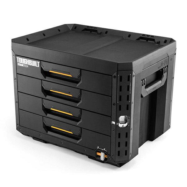 TOUGHBUILTの4ドロワーボックス（サイドロック）は、小型ハンド工具や小物類の収納に最適な製品です。このボックスは、ストレスなくスムーズな引き出しが可能で、重量のある荷物でも安心して使用できます。さらに、ドロワーロックをサイドレールに...