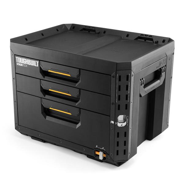 TOUGHBUILTの3ドロワーボックスは、小型ハンドツールや中型ツールを効率的に収納できる設計です。ストレスのないスムーズな開閉を実現するベアリングレールを採用しており、最大収納重量は22kgです。これにより、重い工具でも安心して収納でき...