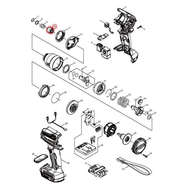 TD171D/TD161D用図番010赤字の部分の部品のみとなります。