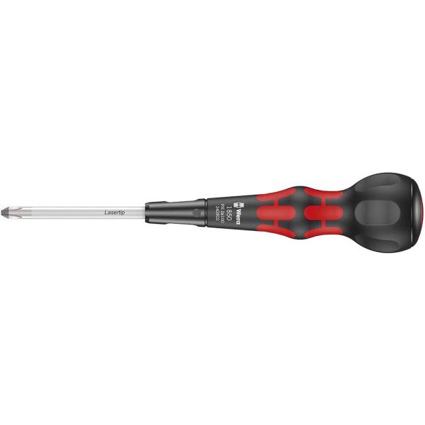 プロフェッショナル向けの高精度設計ドライバーです。ドイツ製の確かな品質と、独自のレーザーチップ加工によりネジへのグリップ力が大幅に向上。ネジ穴のカムアウト（滑り）を防ぎ、安定した作業をサポートします。握りやすいボールグリップデザインを採用し...