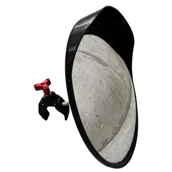 【商品説明】アラオのマルチカーブミラー AR-4308は、見通しの悪い出入口や仮囲いなどでの安全確認に役立つ曲面ミラーです。ミラー部直径300mm、材質はアクリル。本体はPPで、C型クランプ（アルミ合金）により対象部材へ固定できます。スイン...