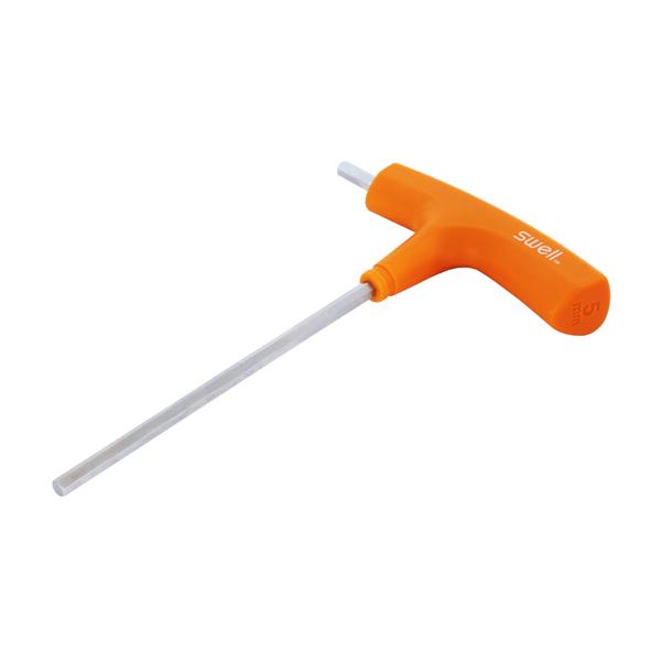 パオックの2WAY T-HANDLE HEX KEY 5.0mmは、六角穴付ねじの締め付け、ゆるめ作業に使えるT型六角棒レンチです。T型の樹脂グリップで握りやすく、長軸と短軸の2種類を作業場所に合わせて使い分けできます。【主な特徴】・対辺5...